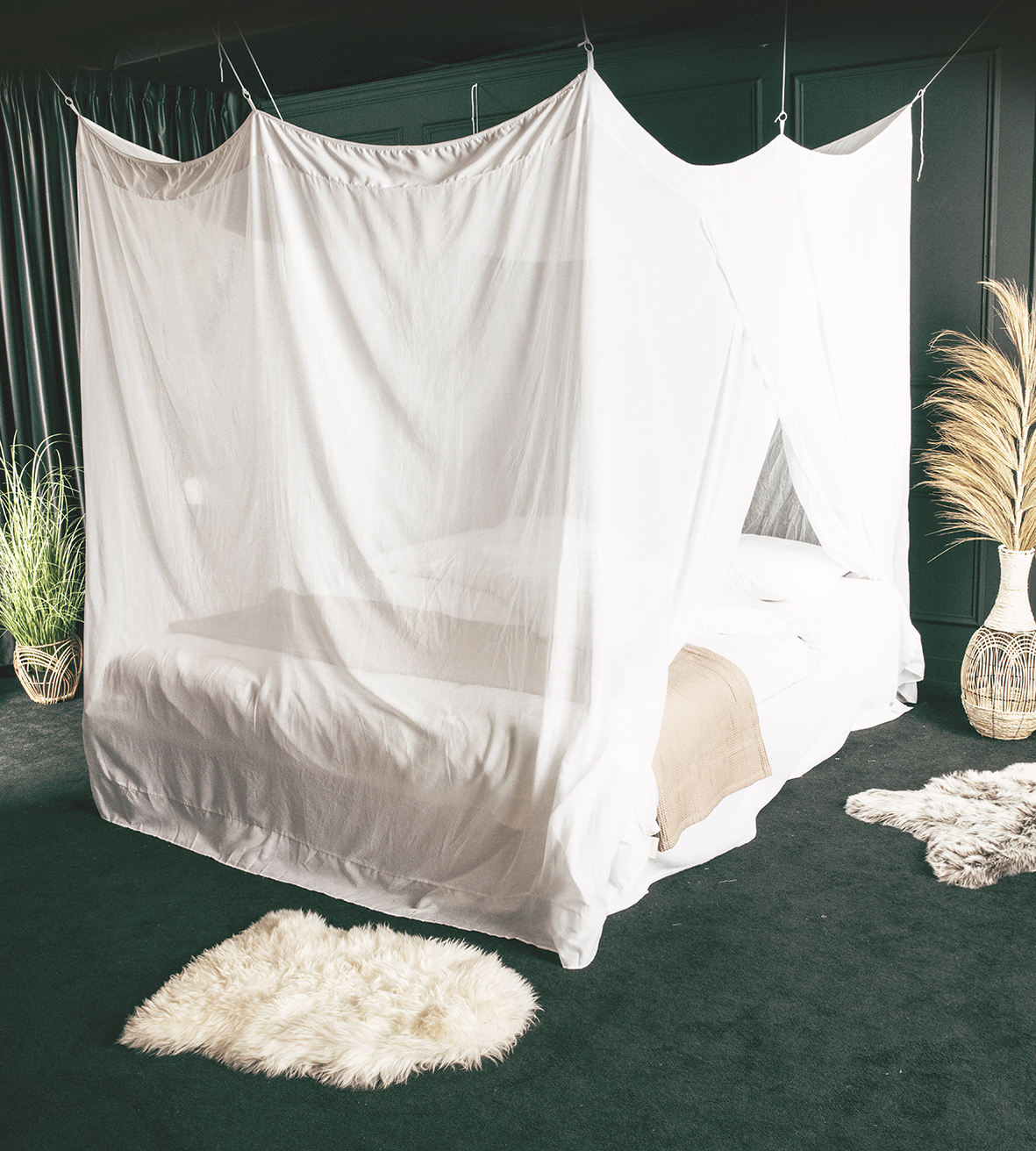 Deconet Cotton Mosquito Net - Classic XL- L210 x W200cm WHITE - 2pers ...